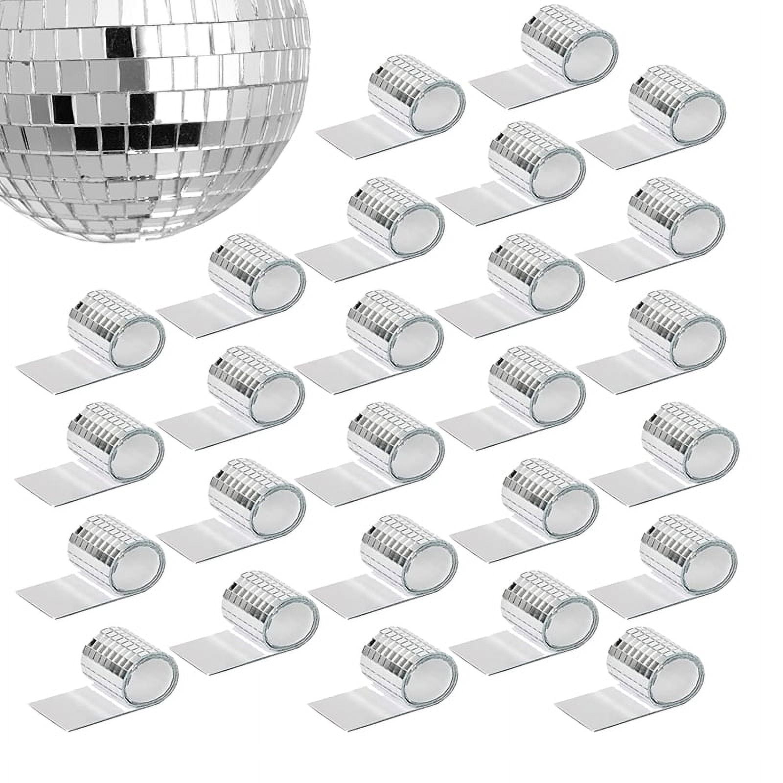 26 PCS Mirror Mosaic Tiles Self Adhesive Disco Tiles Small Square ...