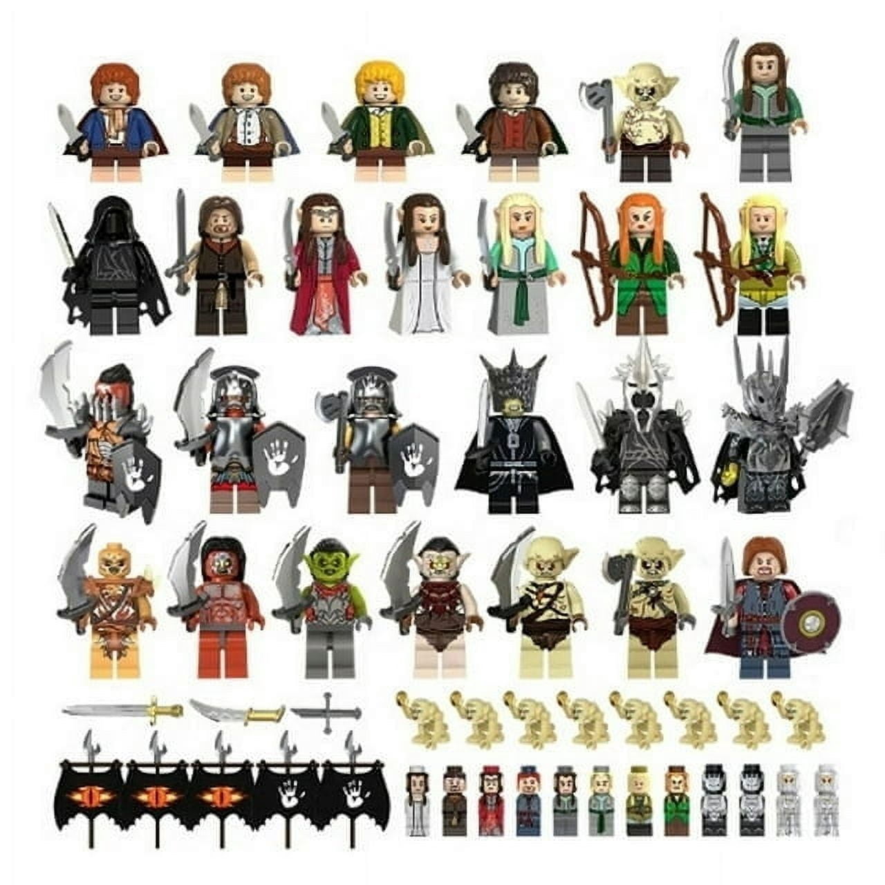 26 PCS The Lord of the Rings Action Figures – Hobbits vs. Orcs ...