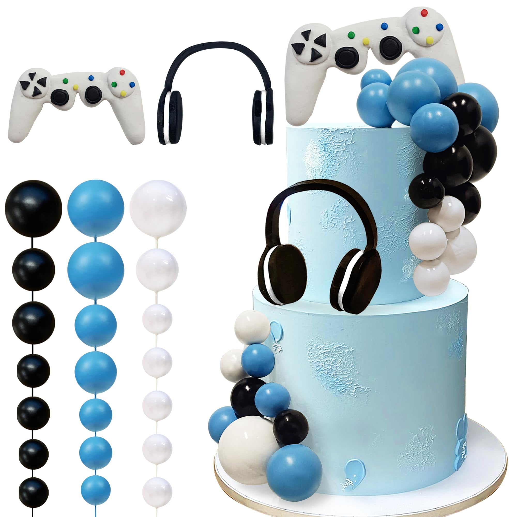 26 PCS VideoTRDN Game Themes Cake Toppers Cake Decoration Headset Cake ...