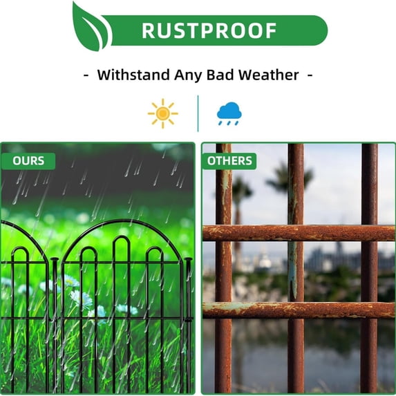 26 Pack Decorative Garden Fence, 17in x 28ft Arched No Dig Animal ...