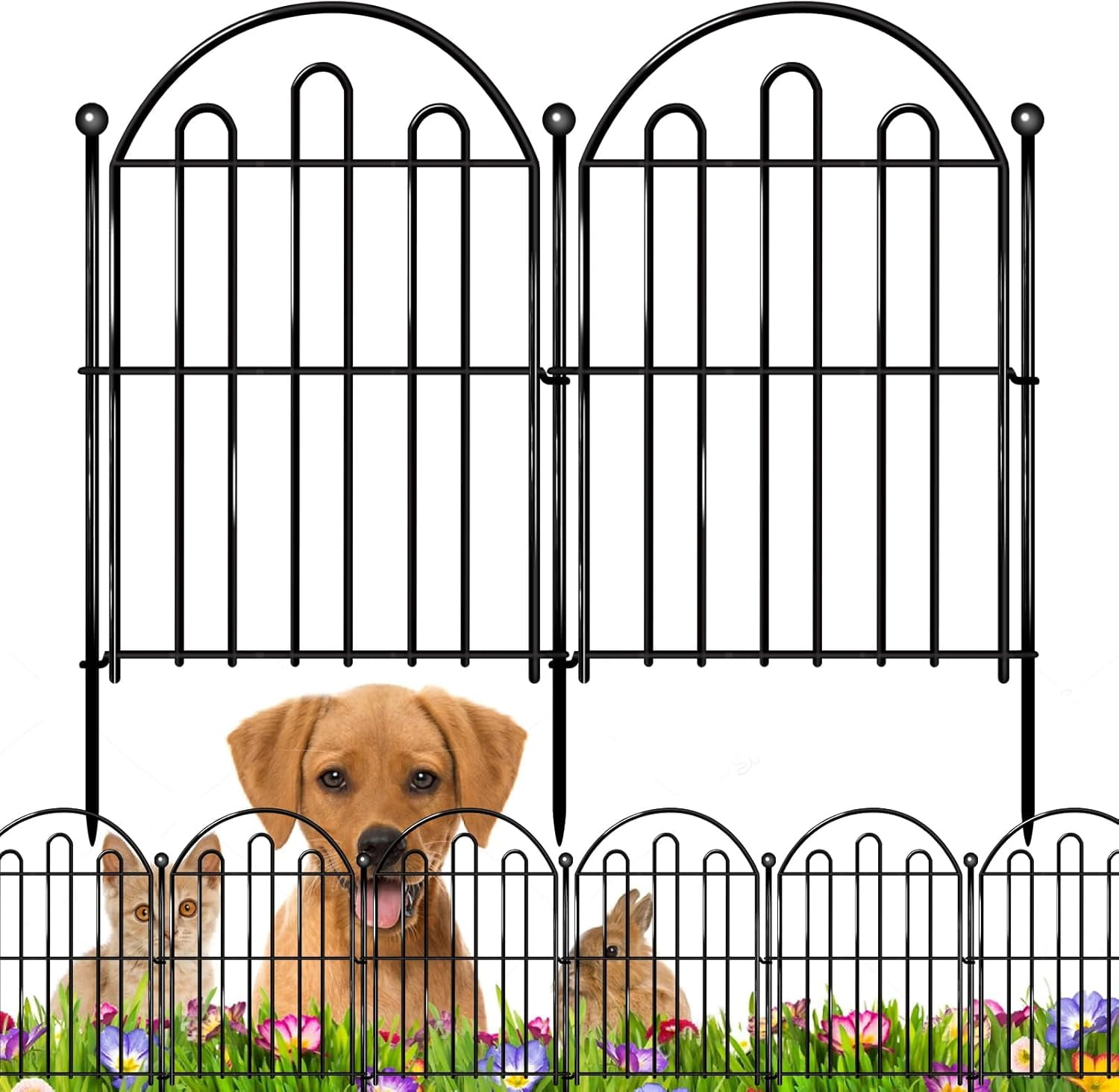 26 Pack Decorative Garden Fence, 26in x28ft Arched No Dig Animal ...