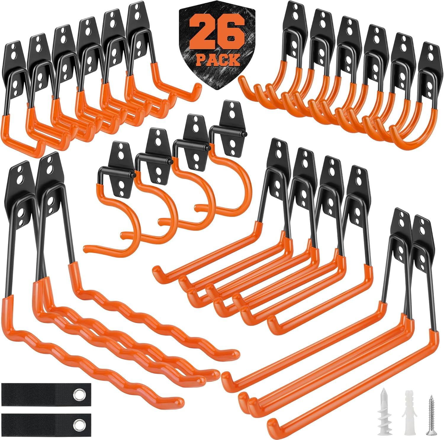 26 Pack Garage Hooks Heavy Duty, Utility Steel Garage Storage Hooks ...