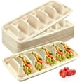 26 Pack Large Disposable Taco Holders with 5 Dividers, Bagasse Pulp ...