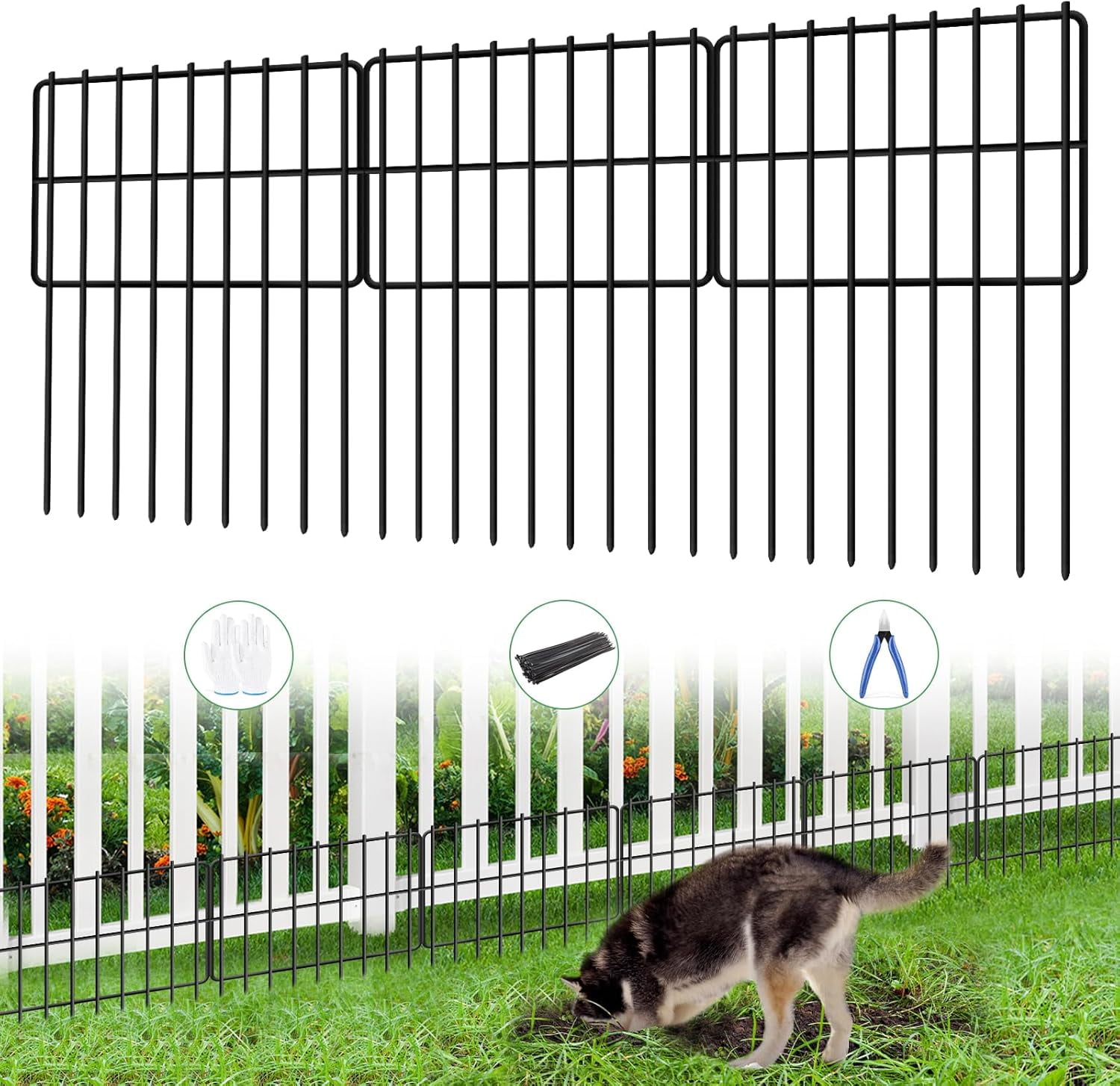 26 Panels Animal Barrier Fence No Dig, 1.25" Gap 28 Ft(L) X 17 in(H ...