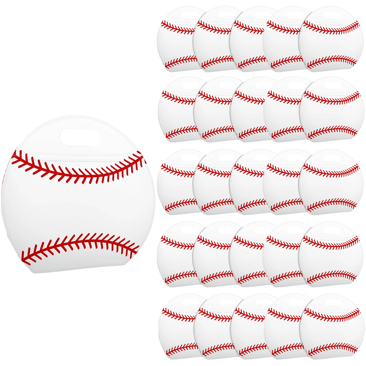 26 Pcs Baseball Snack Bags with Handles, Reusable Stand-up Bottom Treat ...