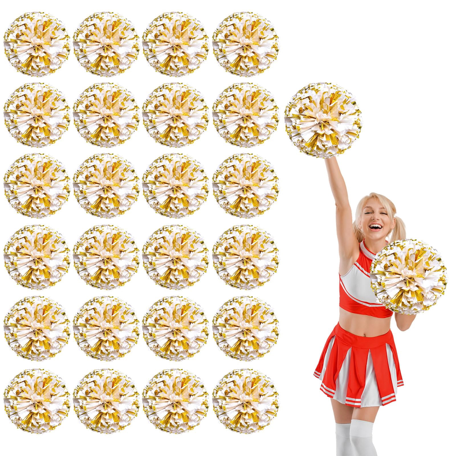 26 Pcs Cheerleading Poms-pom Poms Cheerleading With Finger Holes Cheer ...