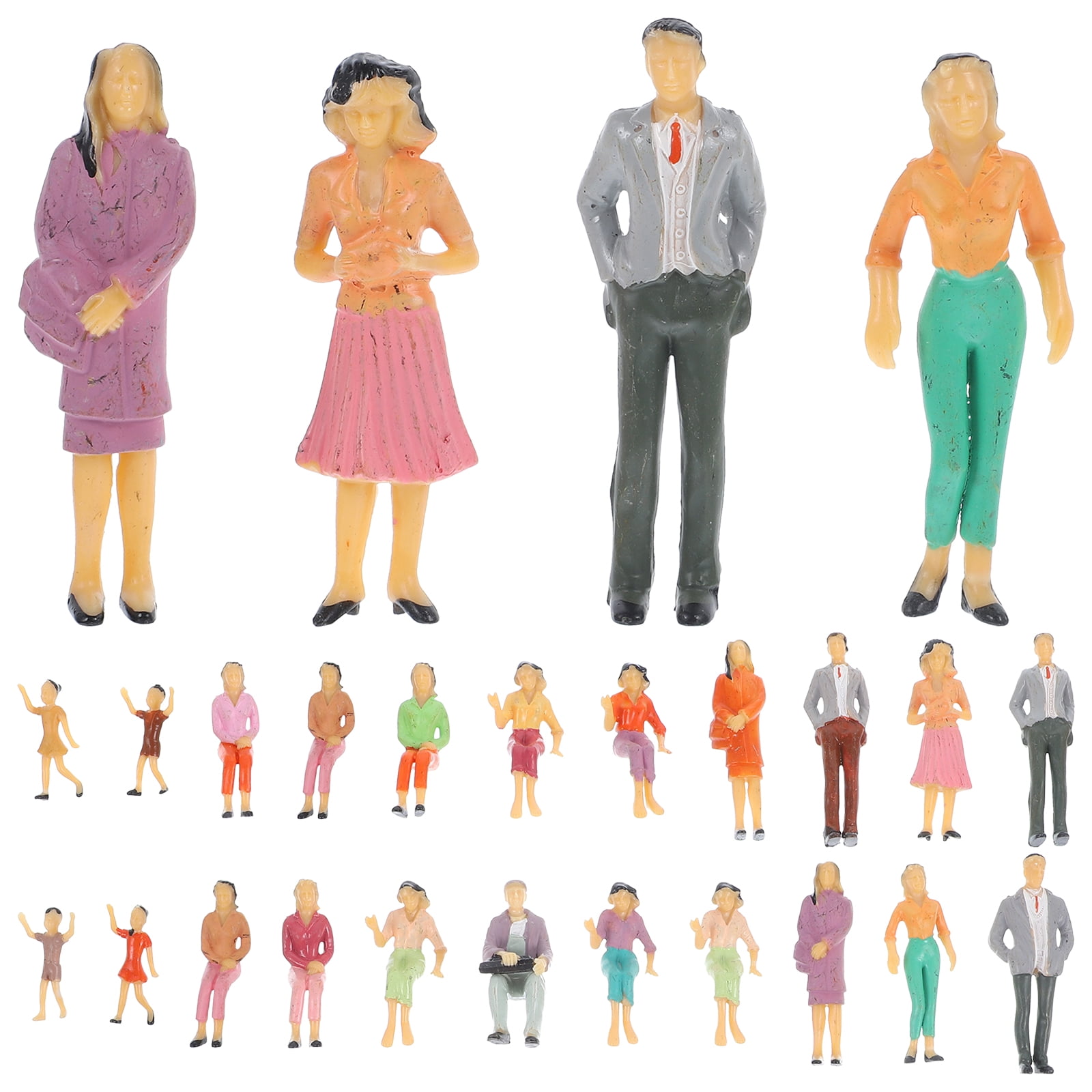 26 Pcs Doll House People Figures Toys for Kids Models Miniature Small ...