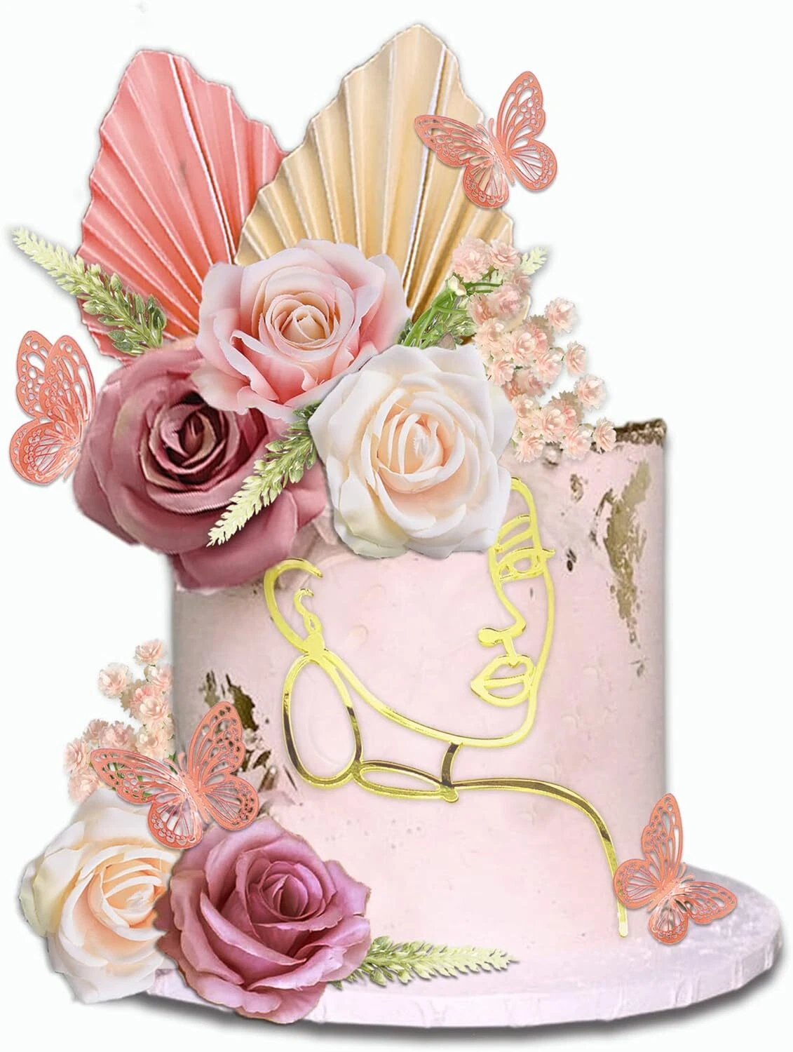 26 Pcs Flower Toppers For Cake Boho Cake Topper Flower Butterfly ...