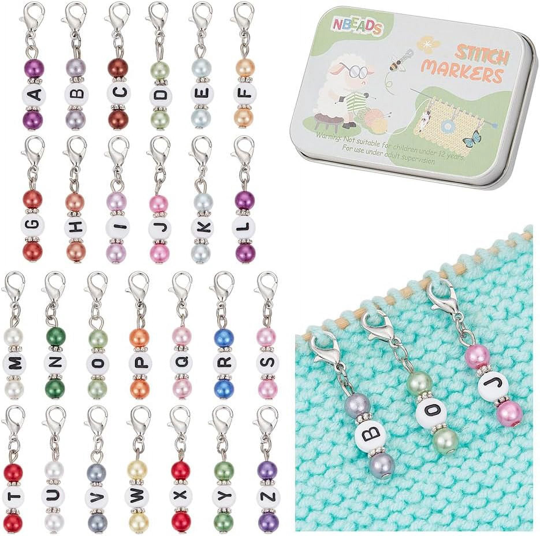 26 Pcs Letter A-Z Stitch Markers Acrylic Stitch Markers with Zinc Alloy ...