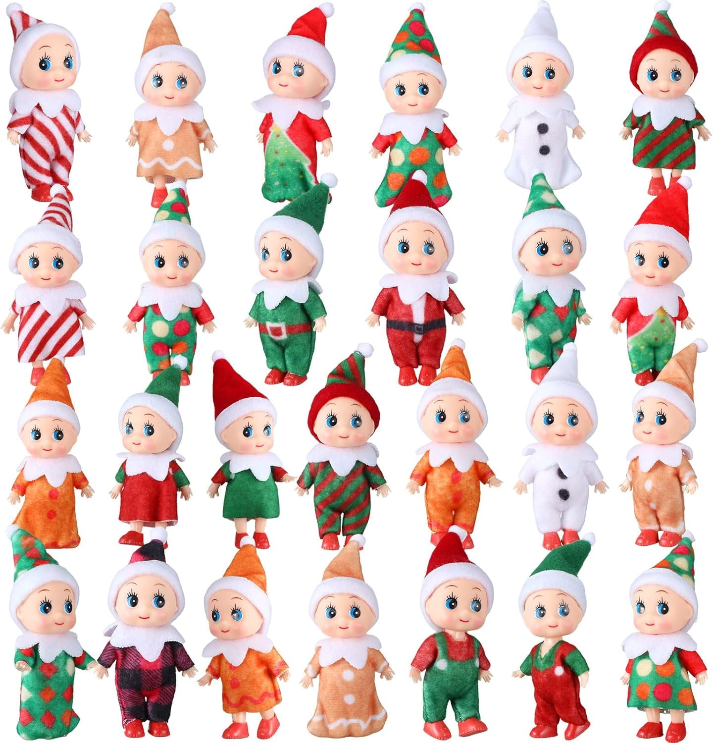 26 Pcs Mini Elves Christmas Tiny Plush Figure Toys Bulk - Little Elf ...