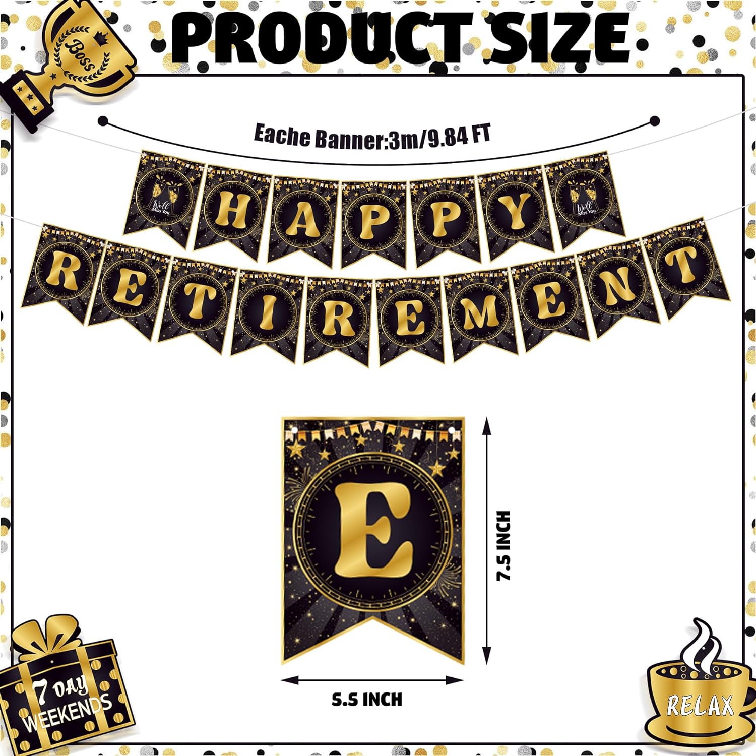 26 Pcs Retirement Party Decorations Happy Retirement Banner Retirement ...