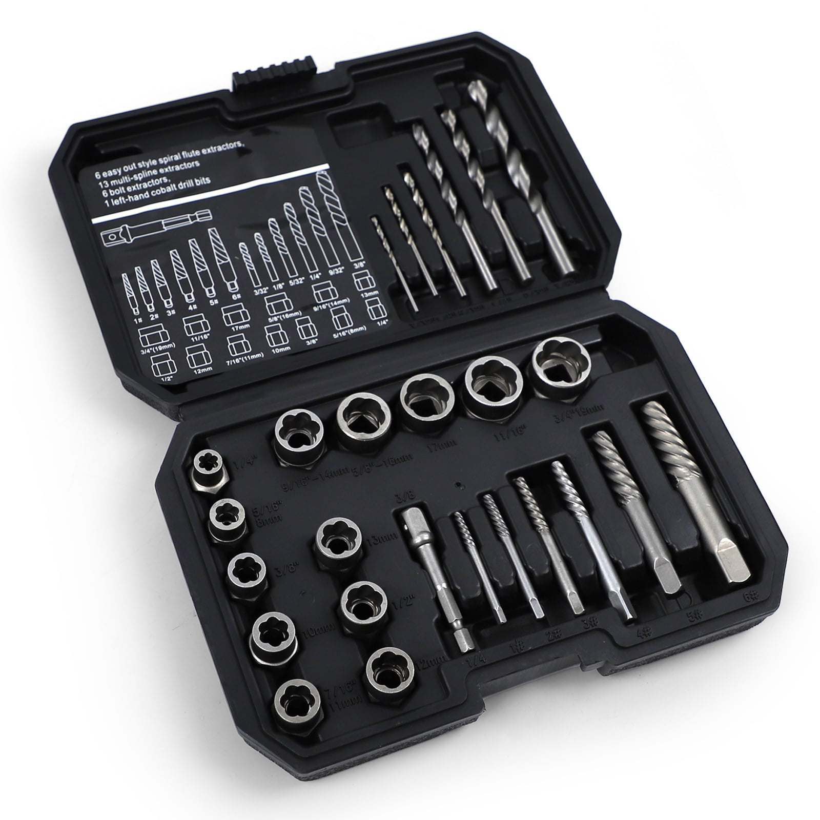 26 Pcs Screw Extractor Set and Cobalt Drill Bit Set, Easy Out Screw ...