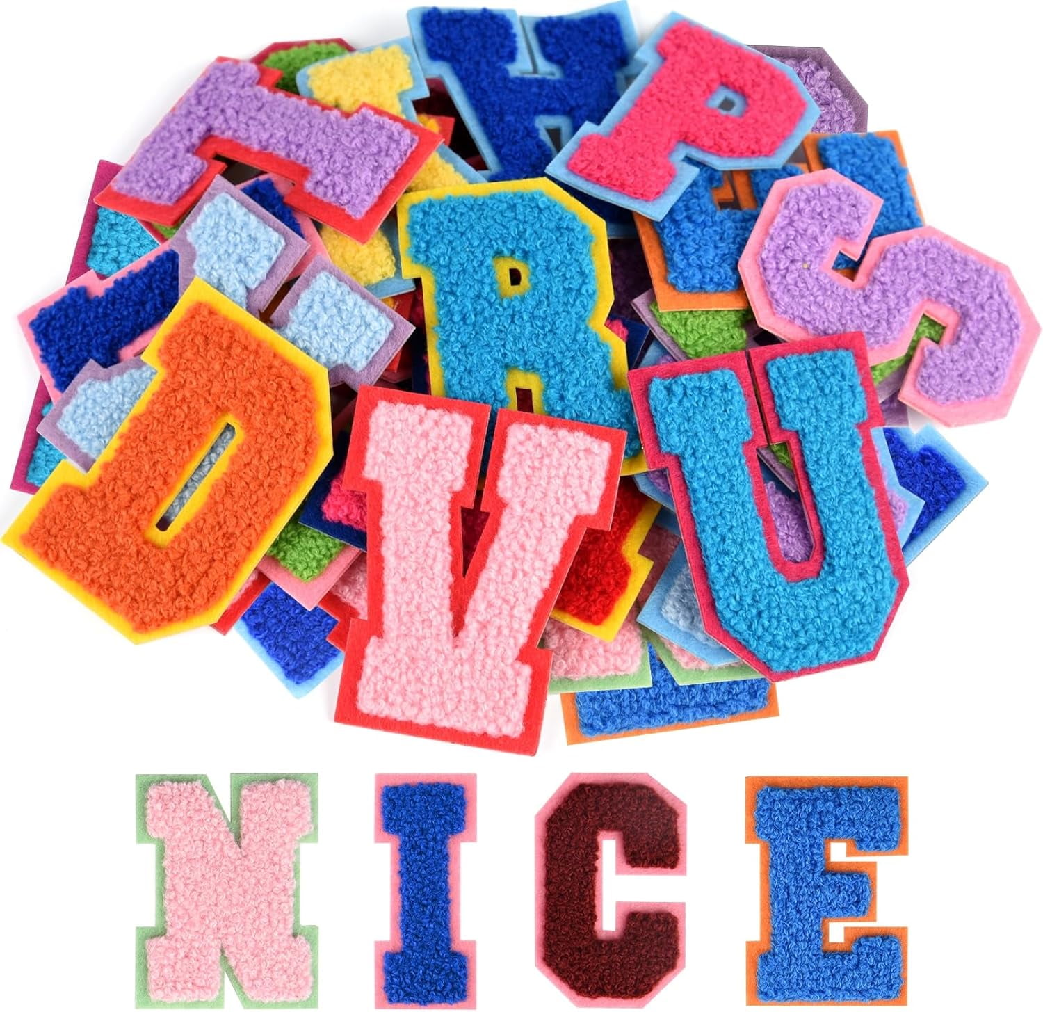 26 Pcs Self Adhesive Letter Patches Chenille Letters Stickers, A-Z ...