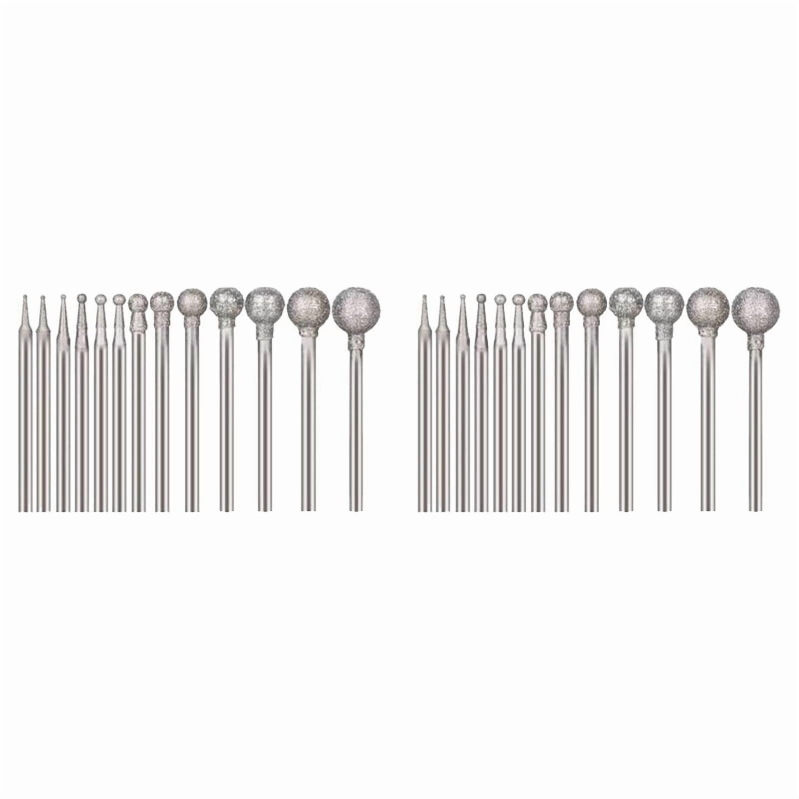 26 Pcs Ball Shape Diamond Burr Mounted Grinding Burs Stone Carving Set ...