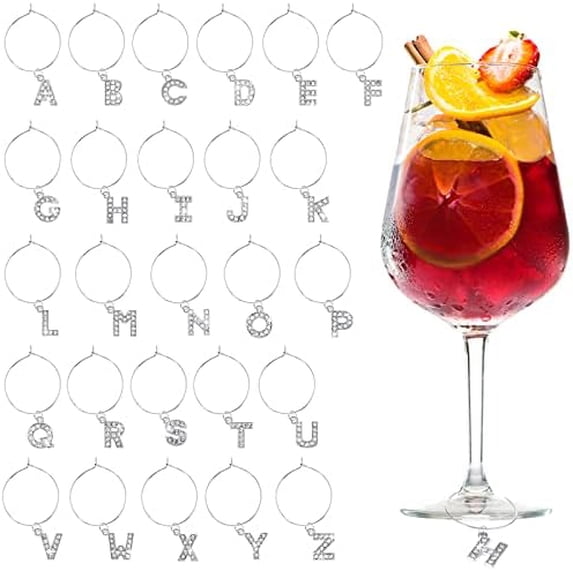 26 Pcs Wine Glass Charms Markers Tags for Stem Glasses Drink Markers ...