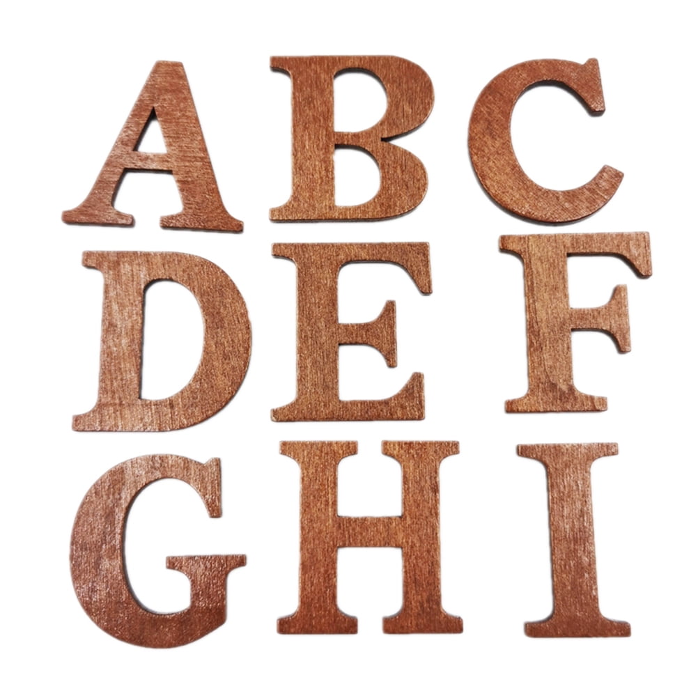 26 Pcs Wooden English Letters Alphabet Chips Poster Coffee Table Decor ...