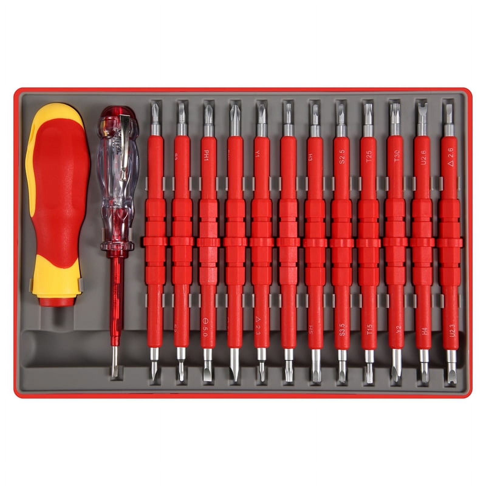 26-Piece 1000V Insulated Electrician Screwdriver Set Professional Electrical Screw Driver Set ...