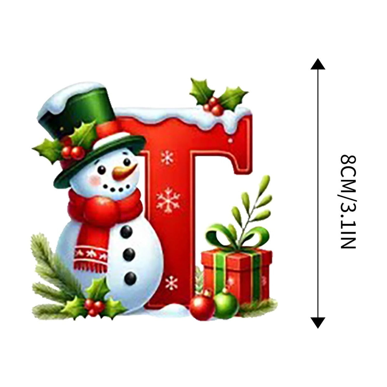 26-Piece Acrylic Alphabet Christmas Ornaments Set - DIY Letter Decor ...