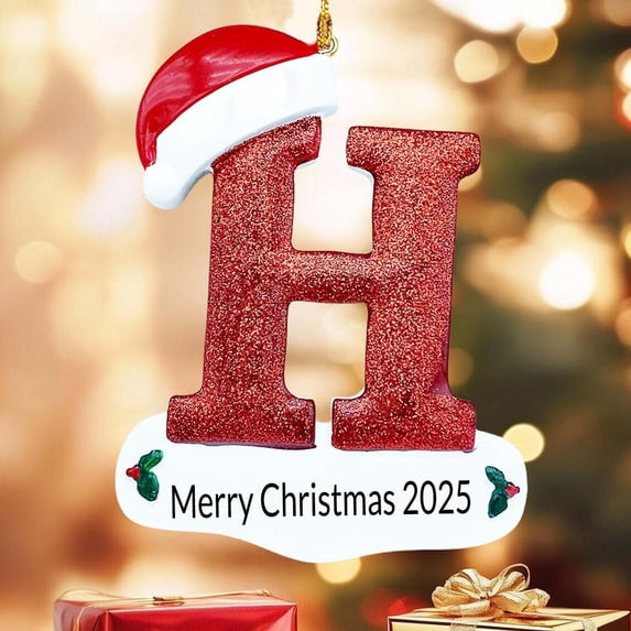 26-Piece Acrylic Alphabet Christmas Ornaments with Holiday Symbols for ...