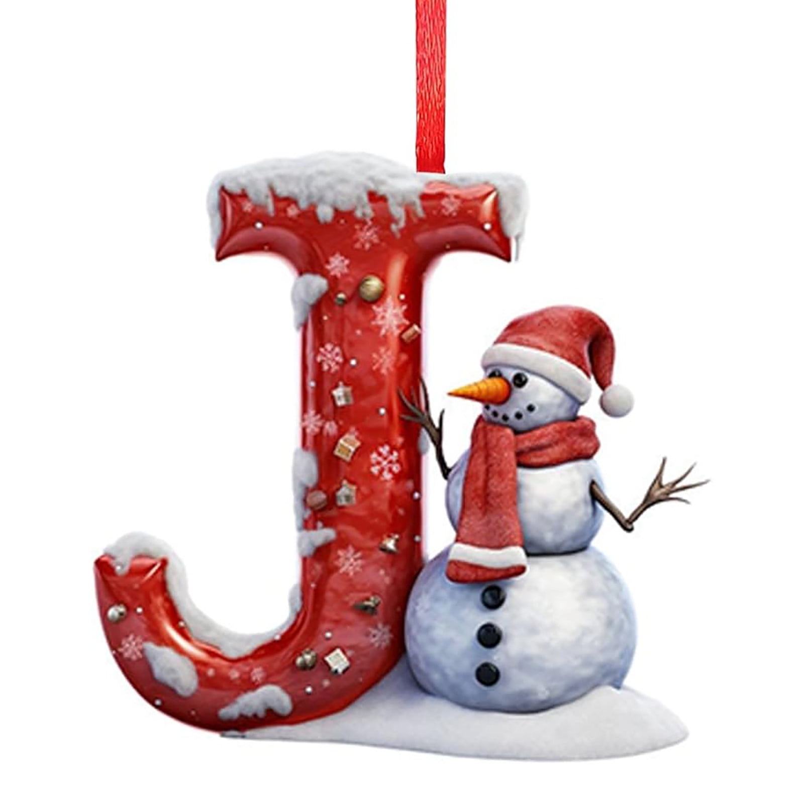 26-Piece Acrylic Alphabet Christmas Ornaments with Santa Hats - DIY ...