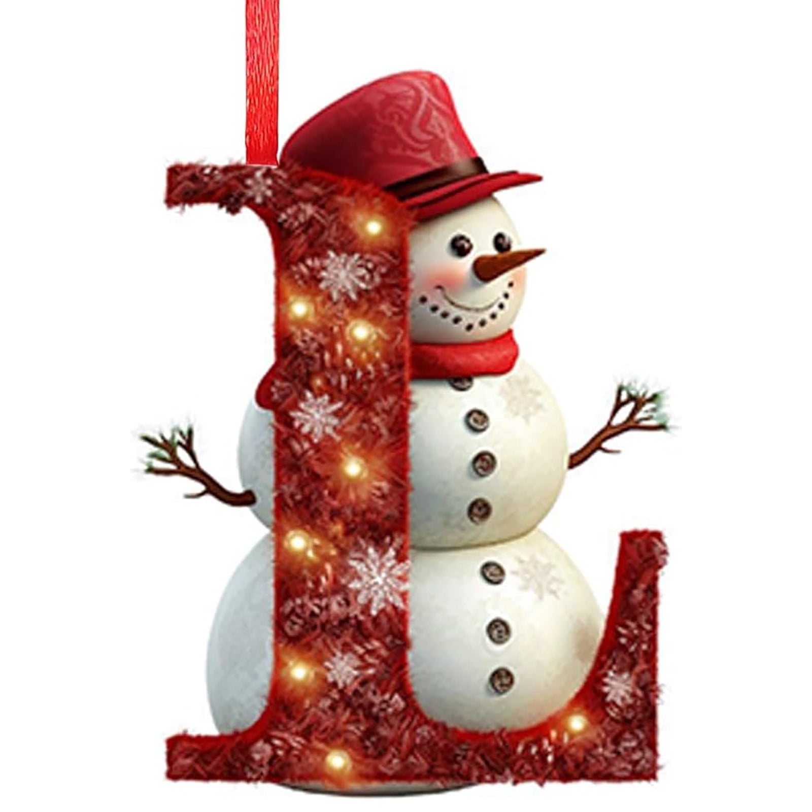 26-Piece Acrylic Alphabet Christmas Tree Ornaments Set - 8cm 2D Letter ...