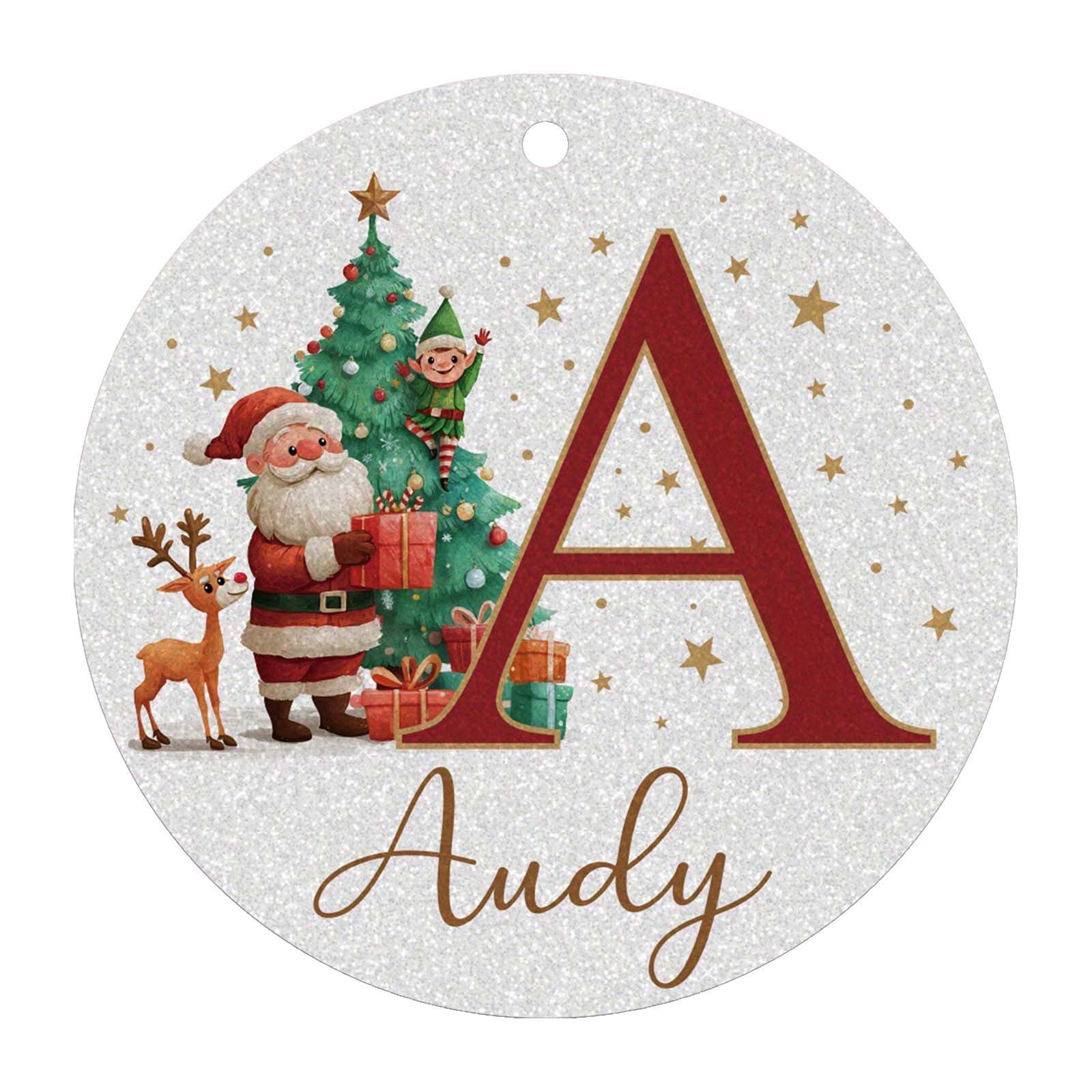 26-Piece Alphabet Christmas Ornaments Set Acrylic Letter Decorations ...