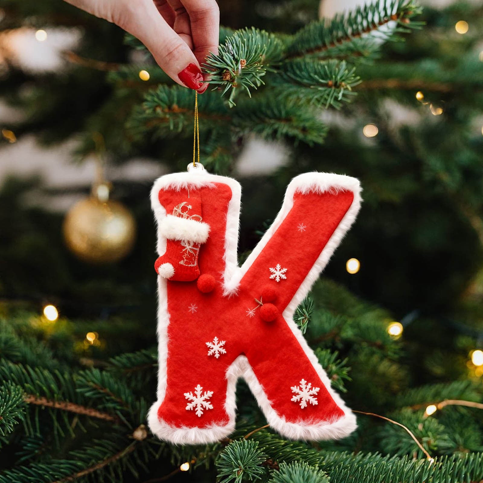 26-Piece Alphabet Christmas Ornaments Set, Personalized Acrylic Letter ...