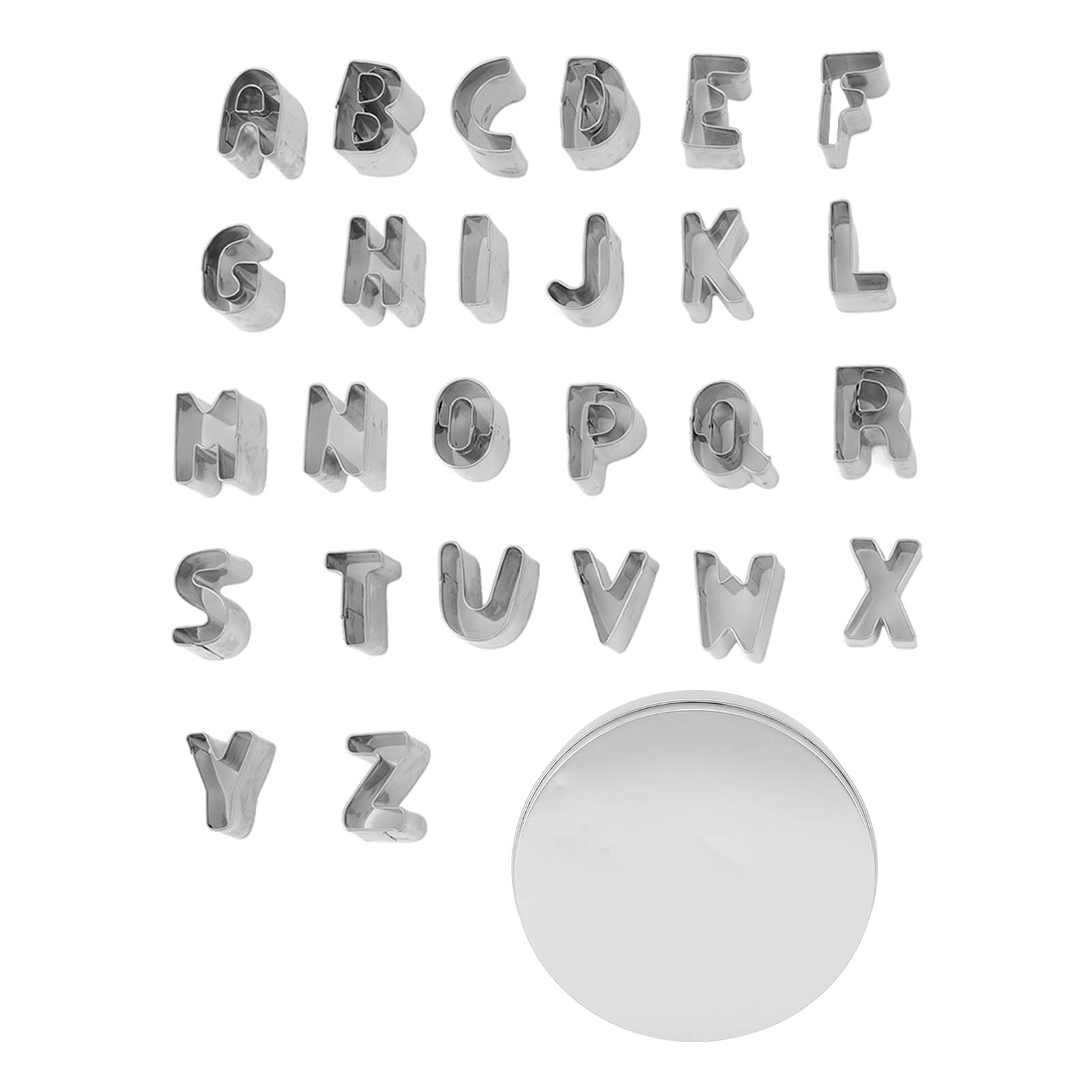26-Piece Alphabet Cookie Cutters Set - Capital Letters, Stainless Steel ...
