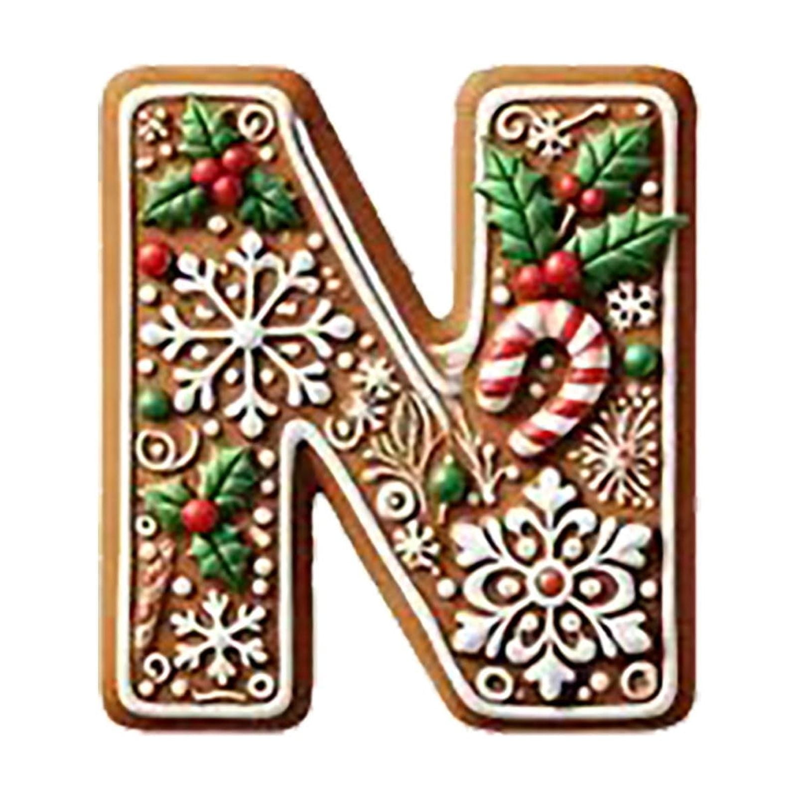 26 Piece Festive Alphabet Ornaments Candy Cane Initial Letter Pendants ...