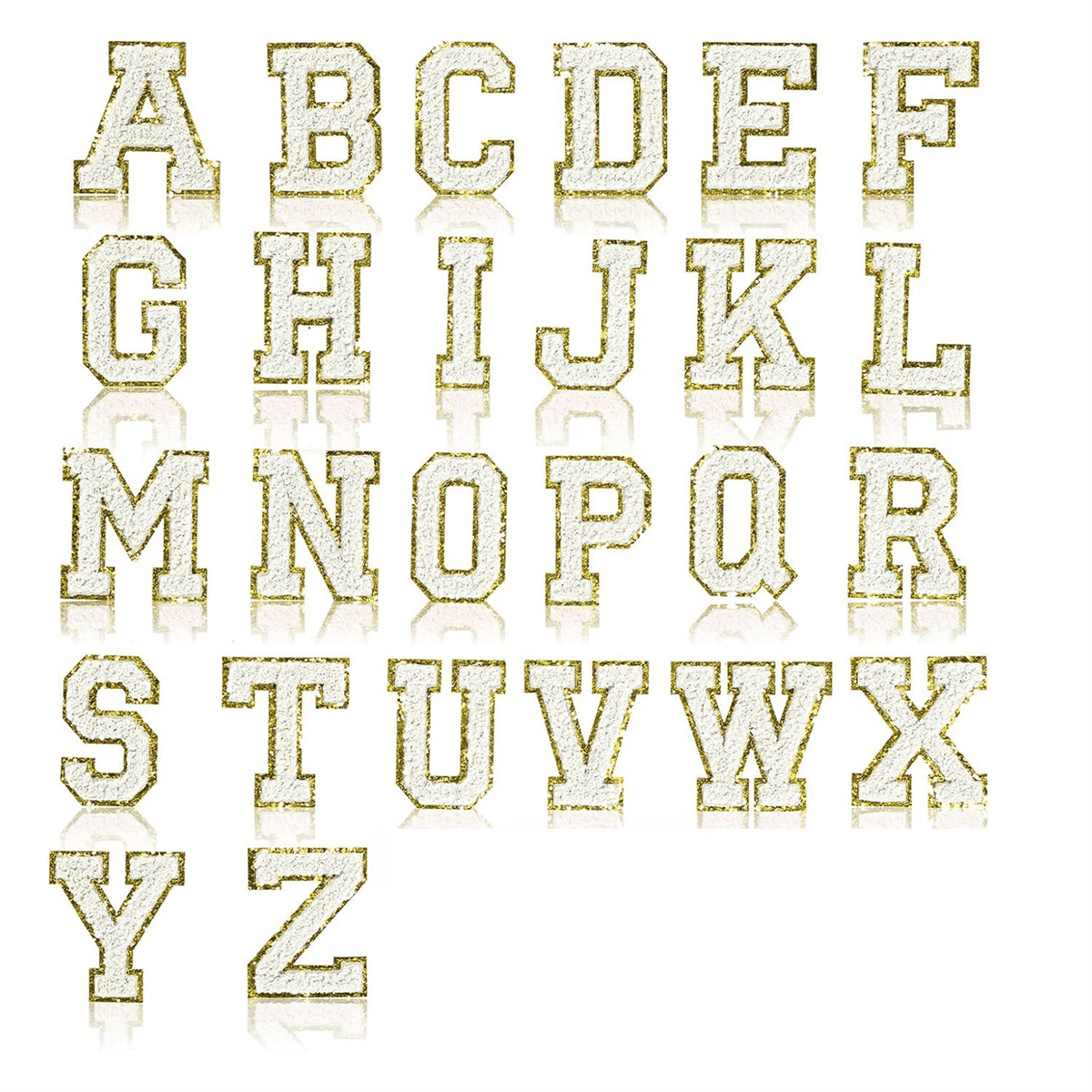 26 Piece Self Adhesive Chenille Letter Patches Varsity Letter Patches A ...