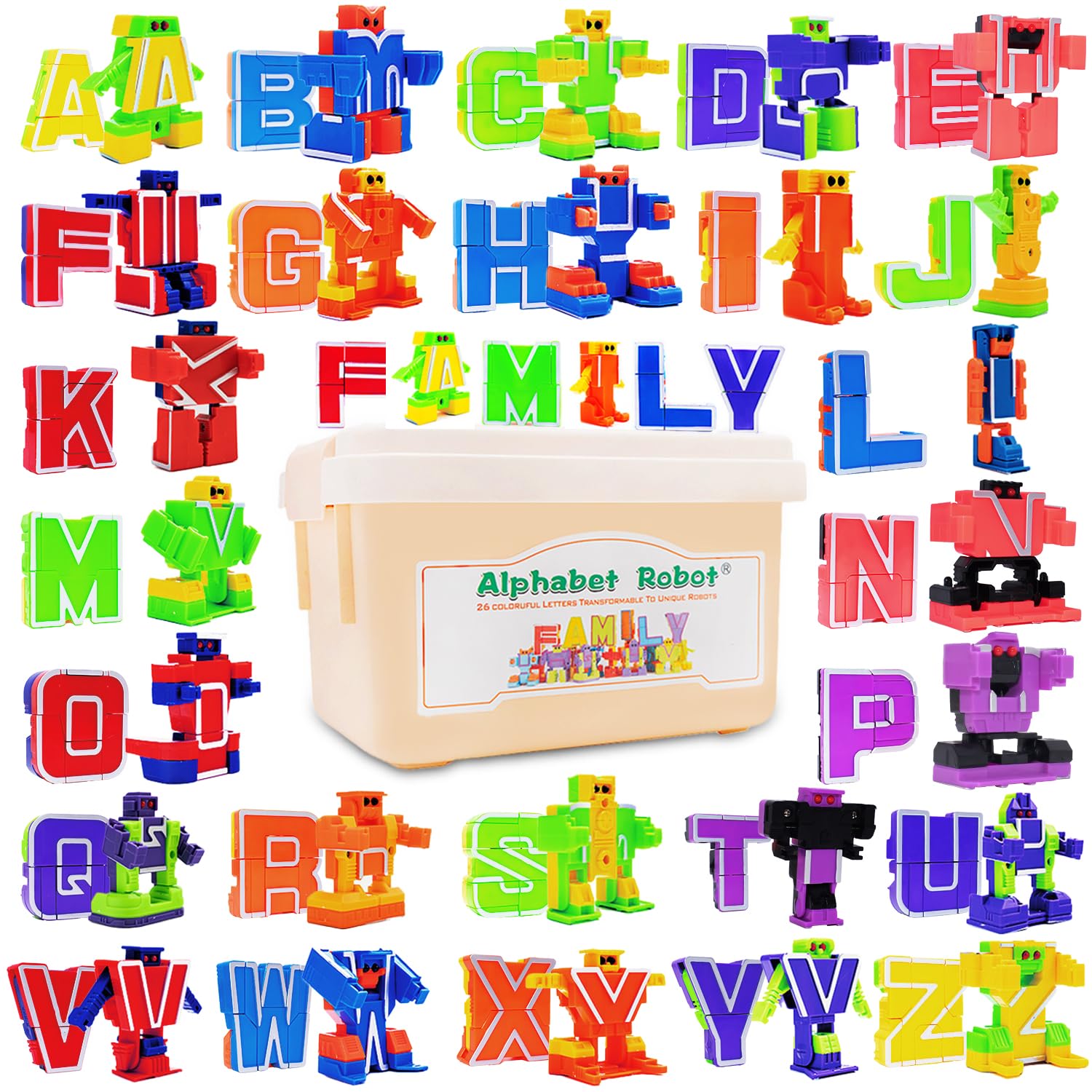 26 Pieces Alphabet Robots DHF10 for Kids Alphabet Learning Transform ...