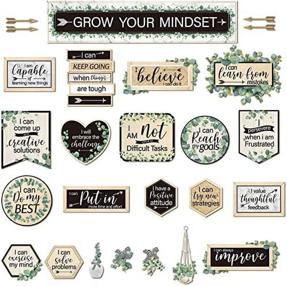 26 Pieces Growth Mindset Posters Bulletin Board Grow Your Mindset ...