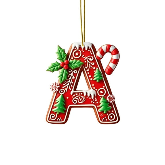 26 Pieces Red Letters Christmas Tree Decorations Candy Cane Letters ...