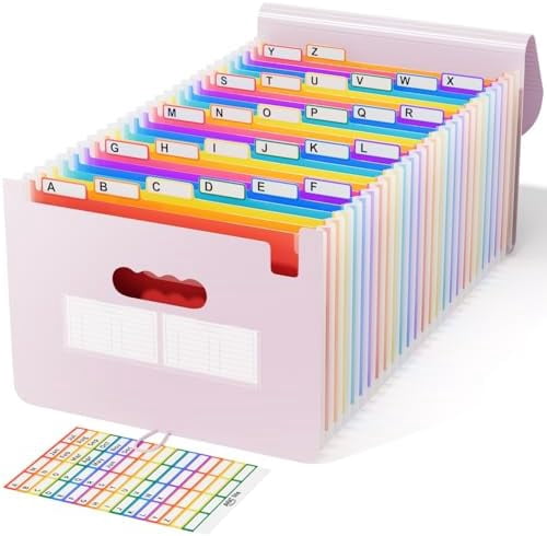 26-Pocket Accordion File Organizer, Expanding File Folder, Letter/A4 ...