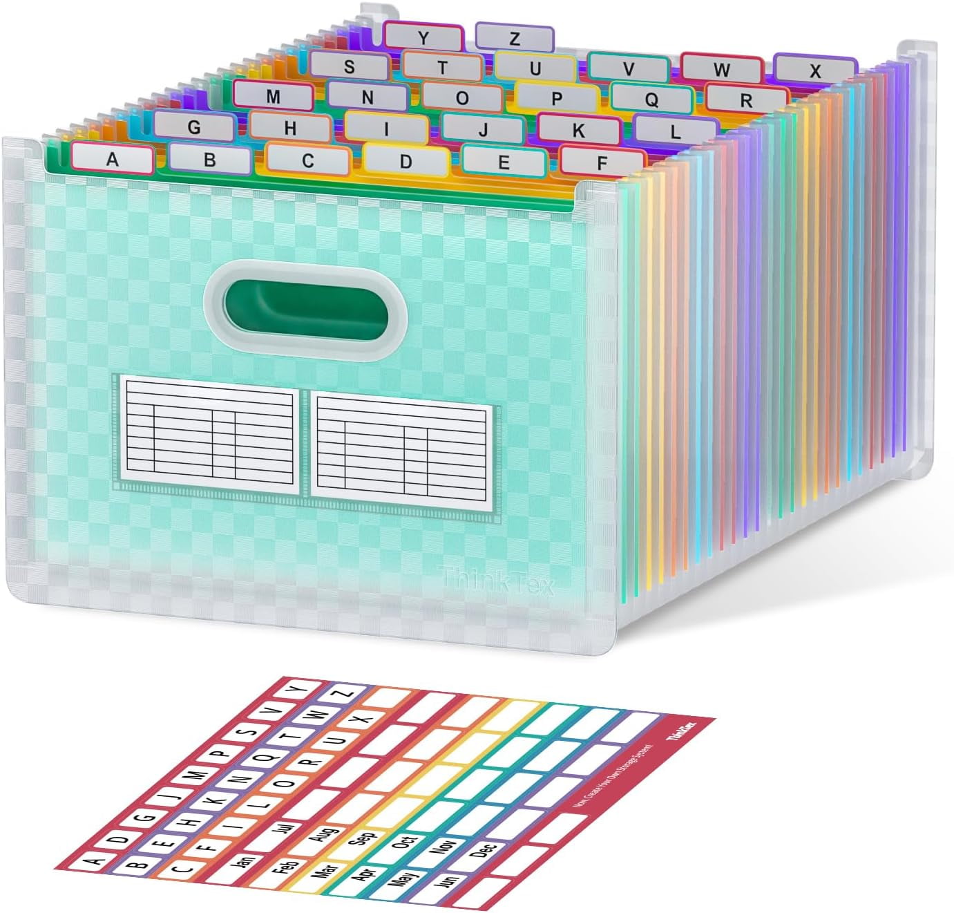 26-Pocket Accordion File Organizer, Upright & Open Top, A–Z Colorful ...