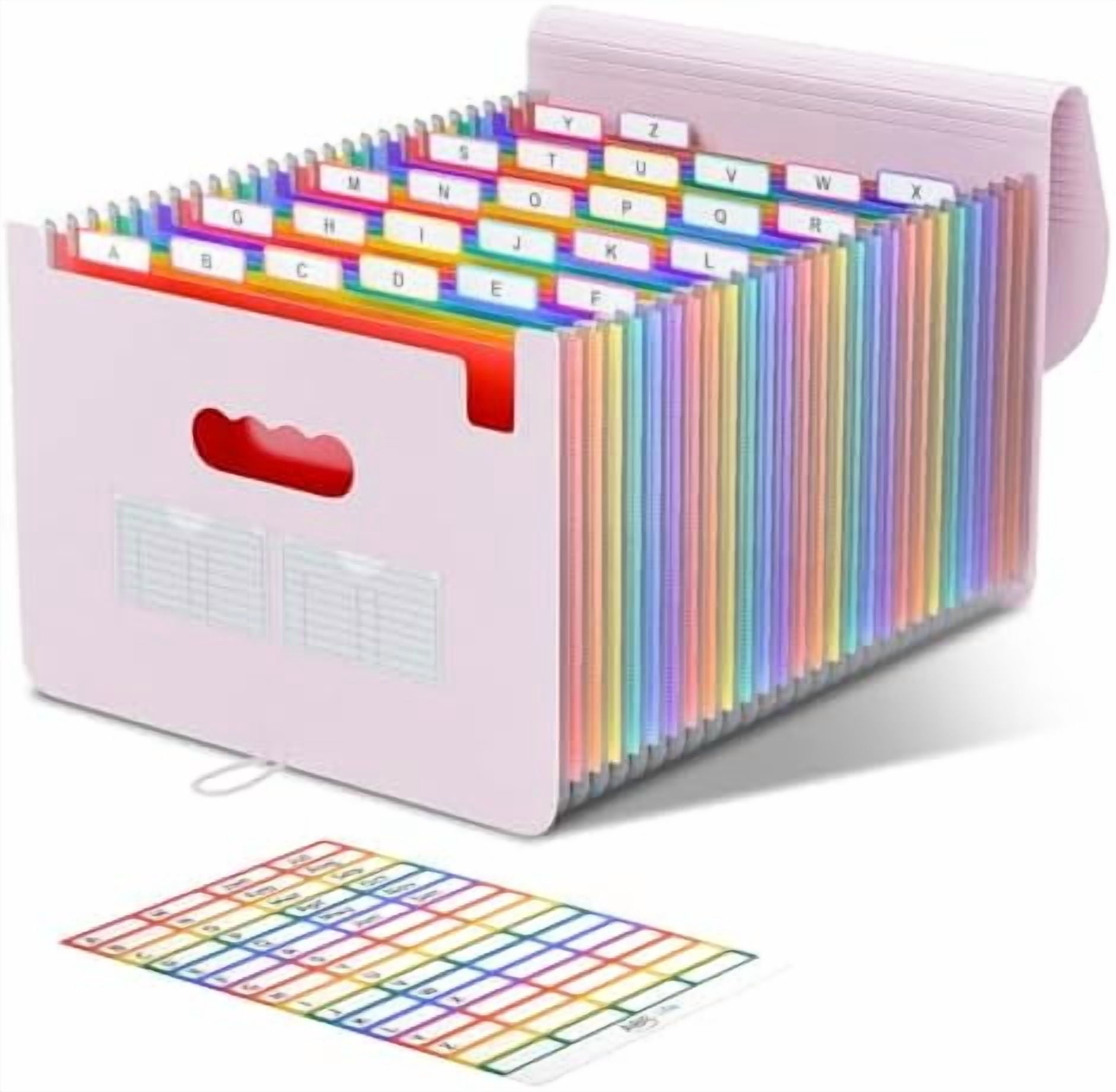 26 Pockets Accordion File Organizer, Expanding File Folder, Portable ...