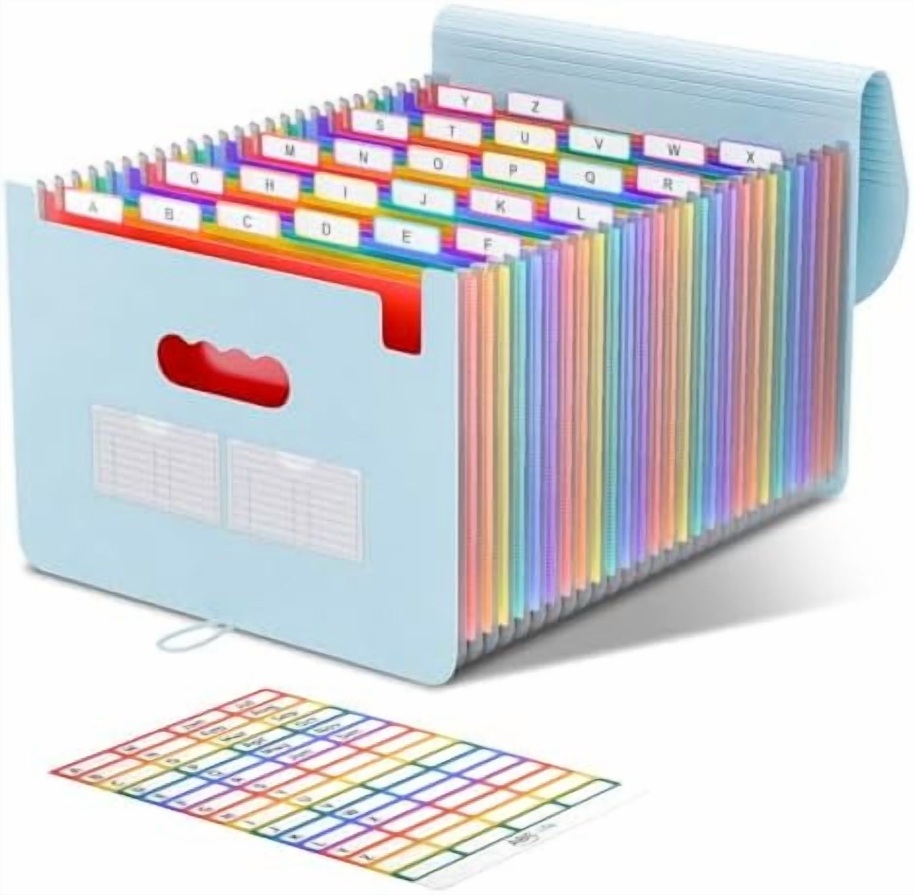 26 Pockets Accordion File Organizer, Expanding File Folder, Portable ...