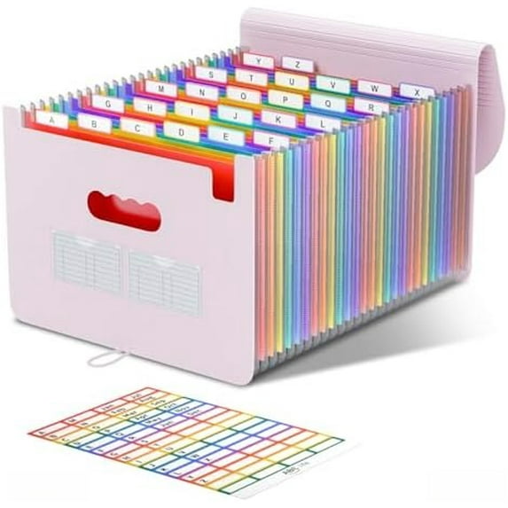 26 Pockets Accordion File Organizer, Expanding File Folder, Portable ...