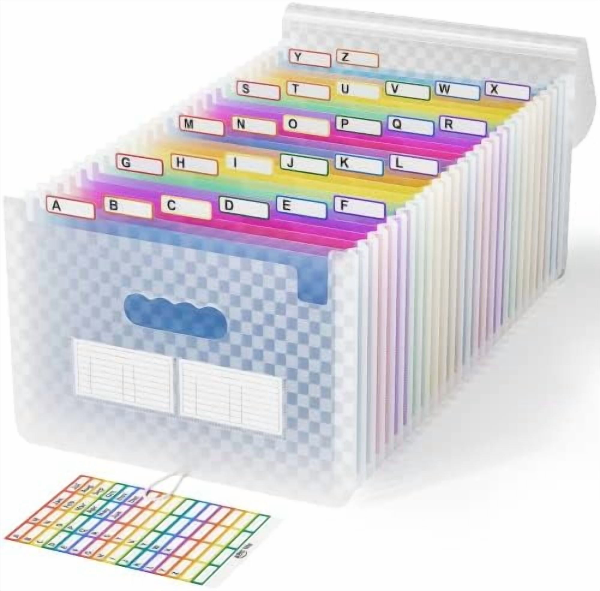 26 Pockets Accordion File Organizer, Expanding File Folder, Portable ...
