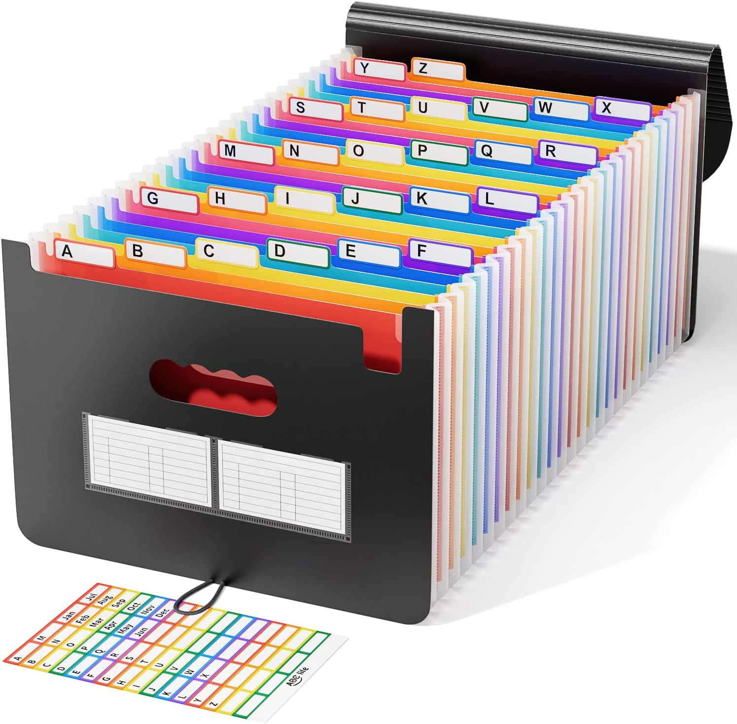 26 Pockets Accordion File Organizer Expanding File Folders Portable ...