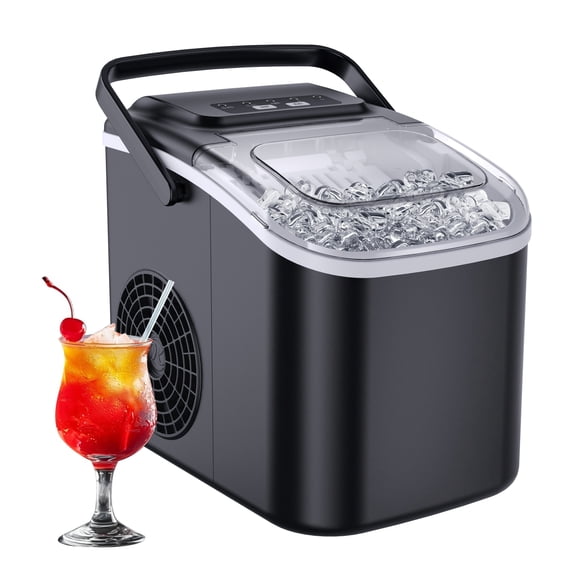 26 Pound Bullet Ice Machine And Mini Refrigerator, Compact And Portable ...