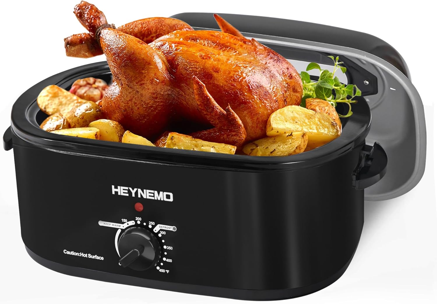 26 Quart Electric Roaster, 1450W Roaster Oven with Defrost&Heat&Warm ...