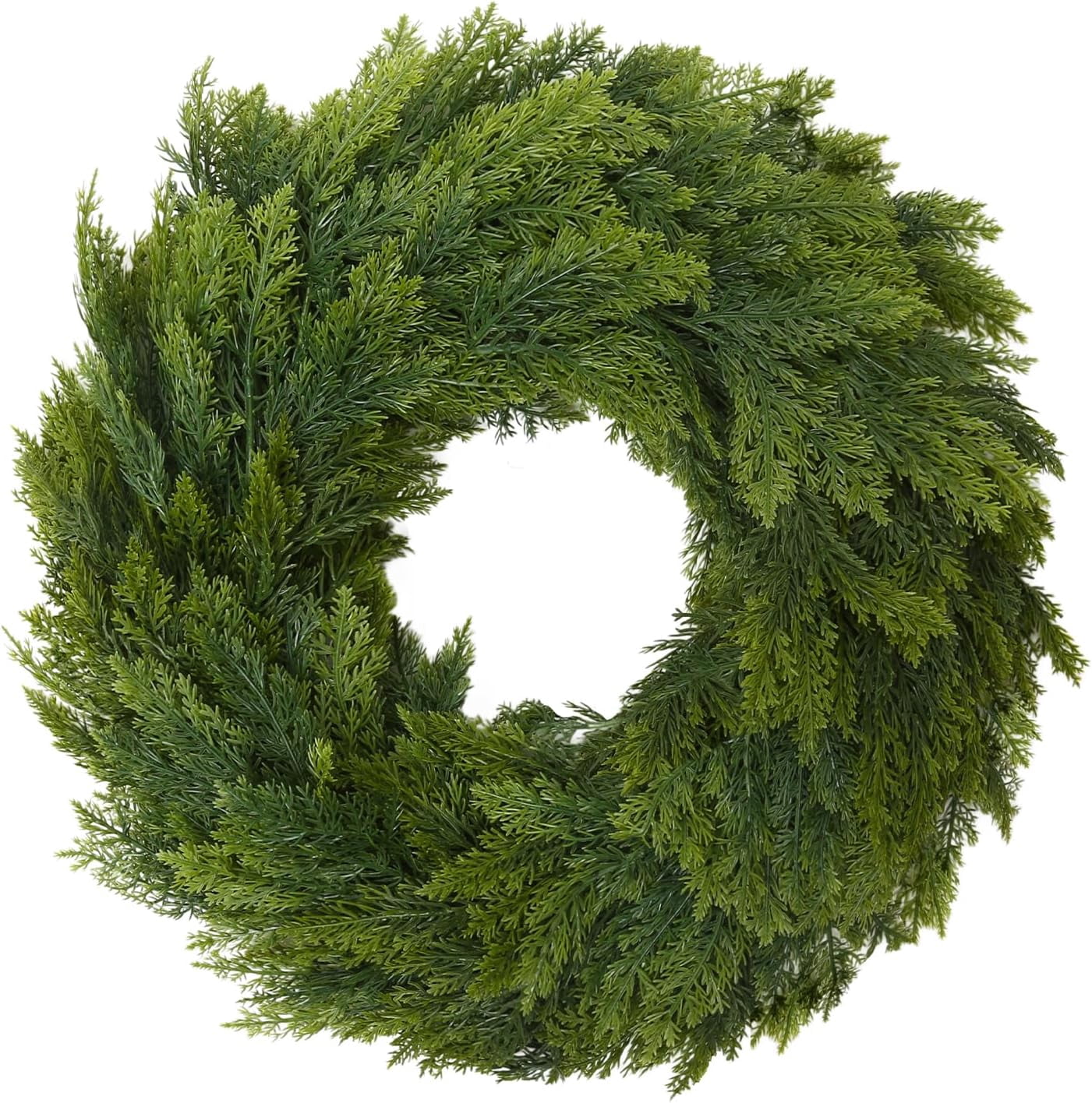 26" Realistic Christmas Cedar Wreaths for Front Door, Real Touch ...