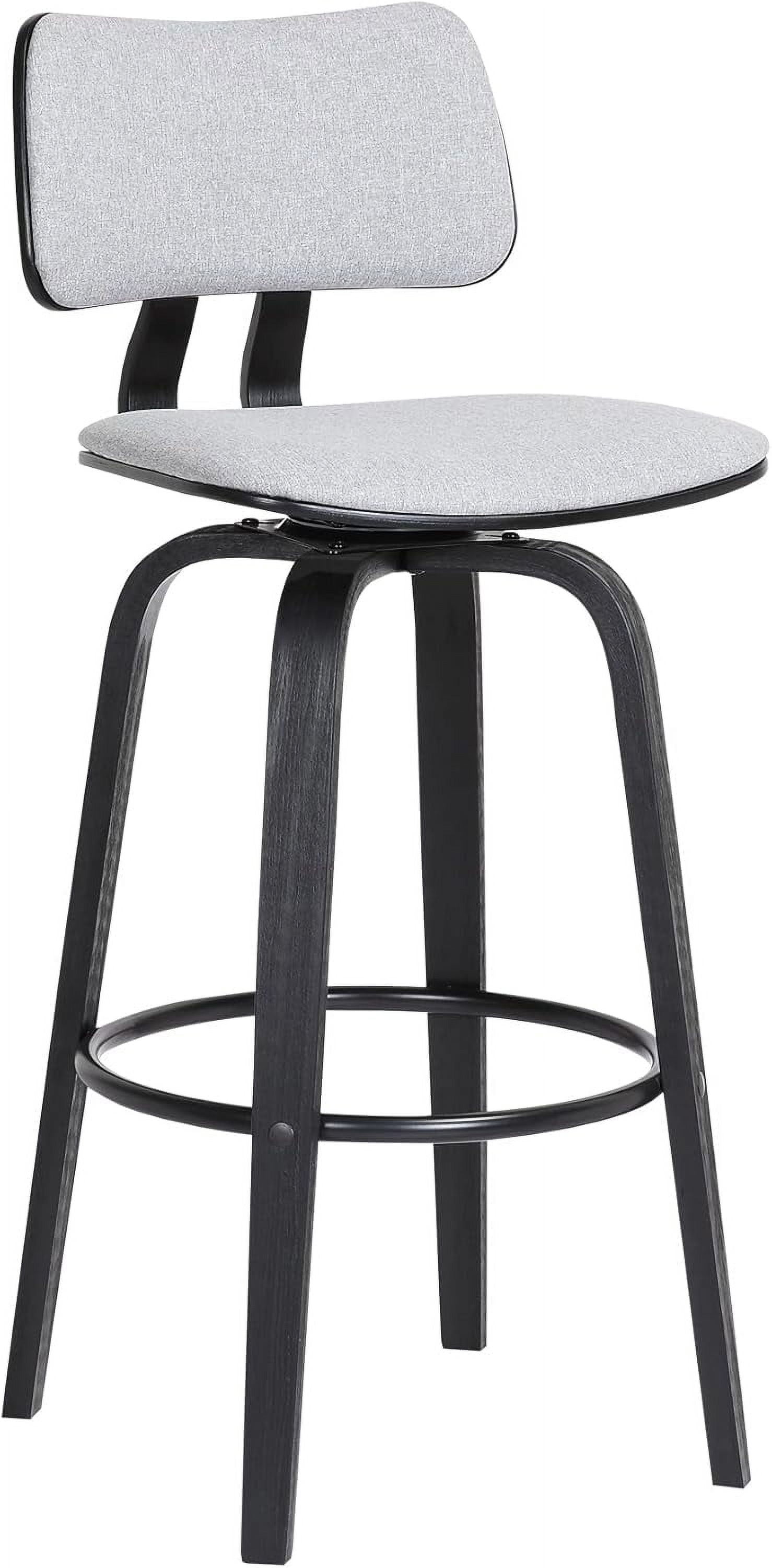 26" Seat Height Mid Century Modern Swivel Black Wood Bar Stool for ...
