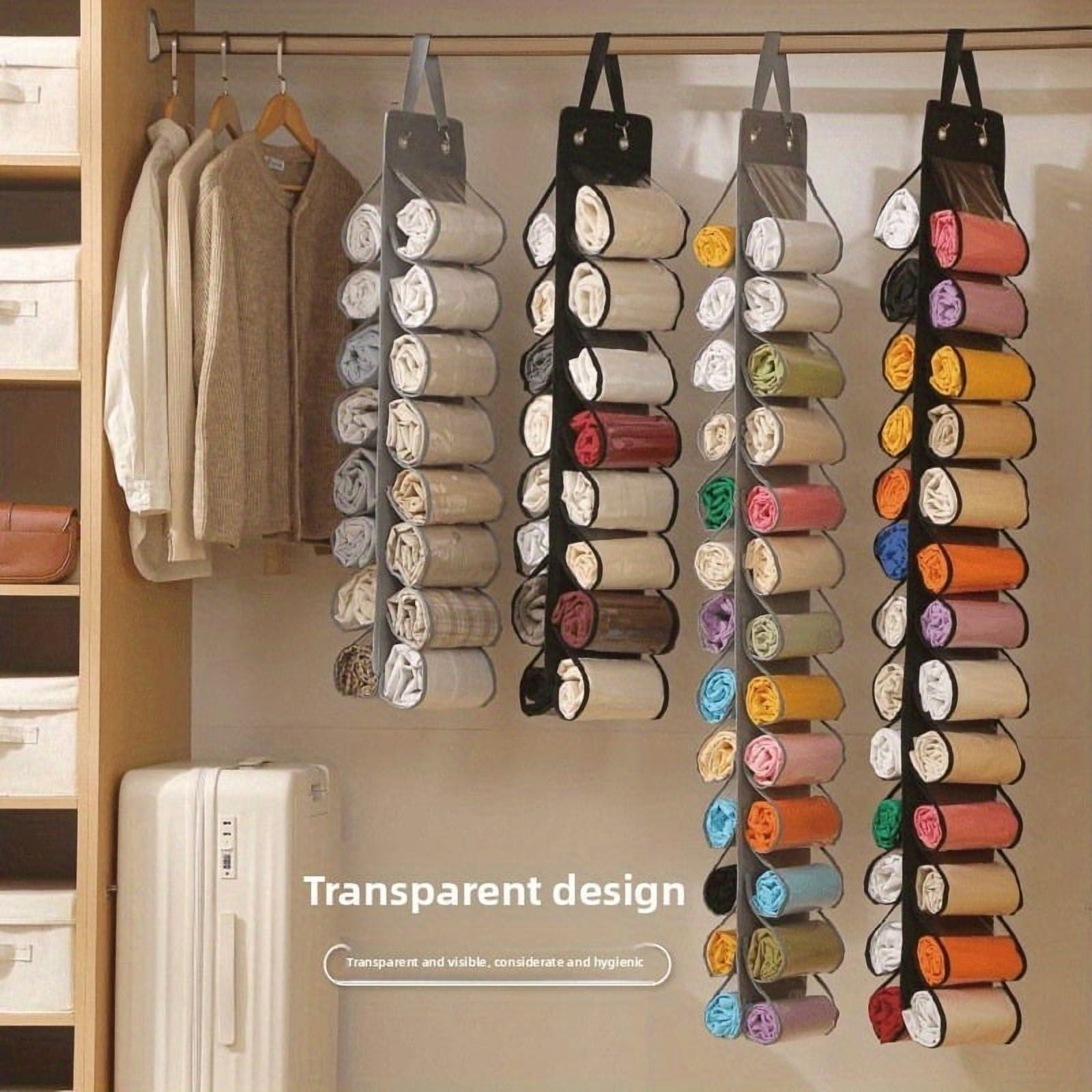 26-Section Color-Coded Wall-Mounted Organizer Bag, Heavy Duty Canvas ...