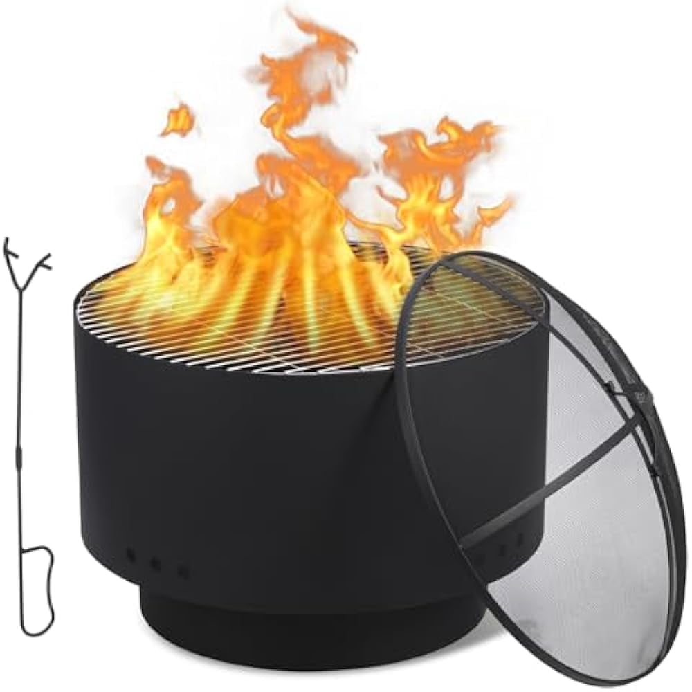 26 in Smokeless Fire Pit, Fire Pits for Outside Wood Burning with Fire ...