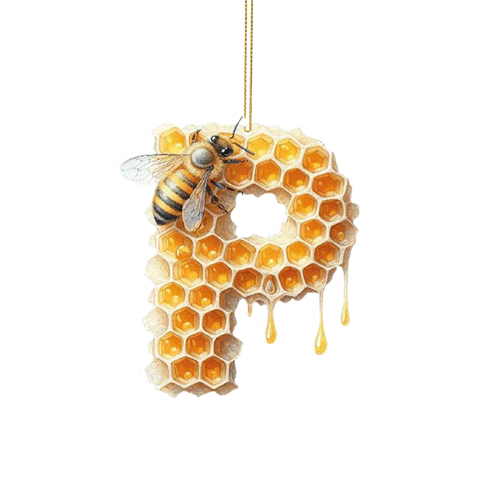 26 Surname Letter Holiday Ornaments 2D Acrylic Double Print Pendant ...