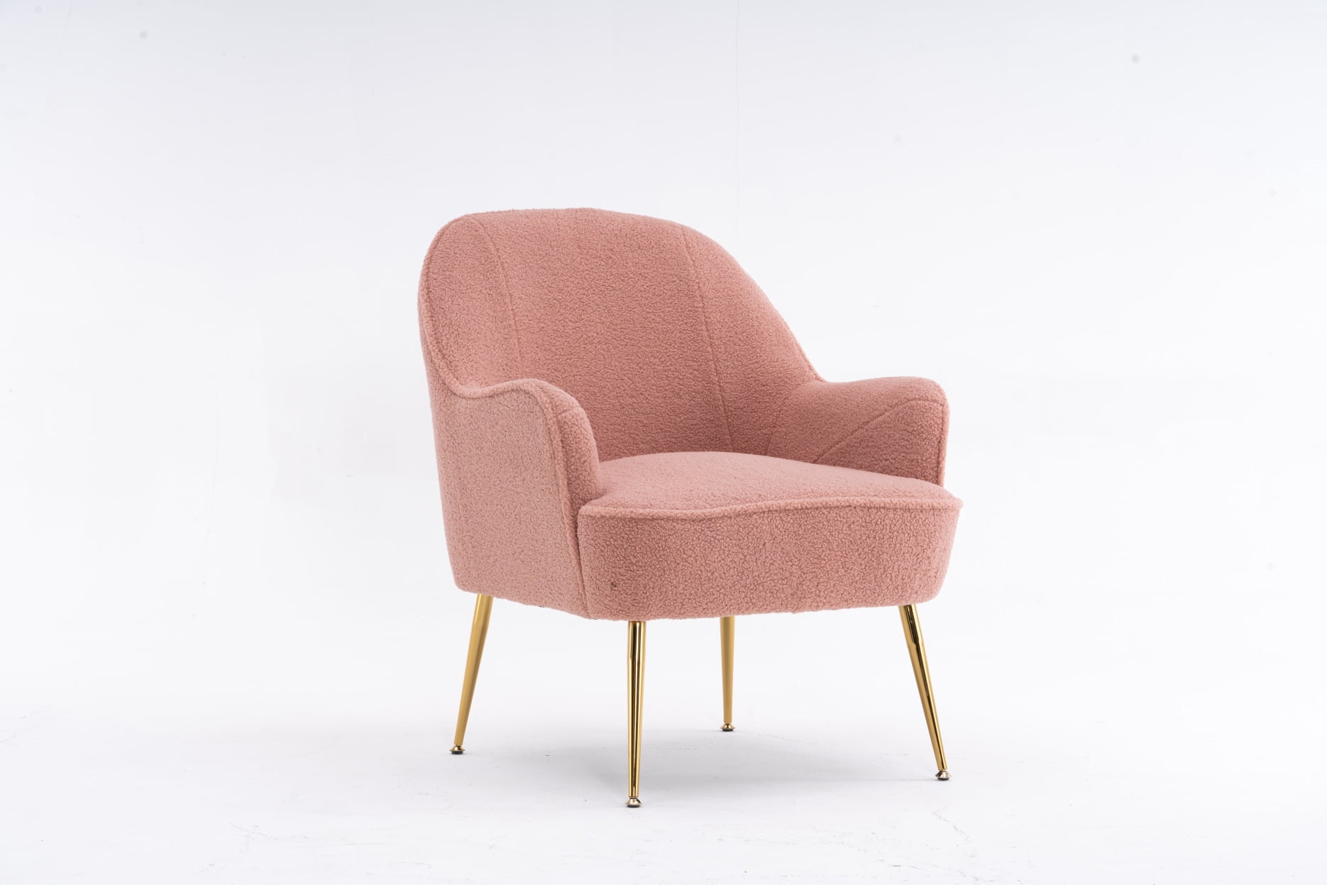 26''W Modern Accent Chair, Single Reading Chair with Gold Metal Legs ...