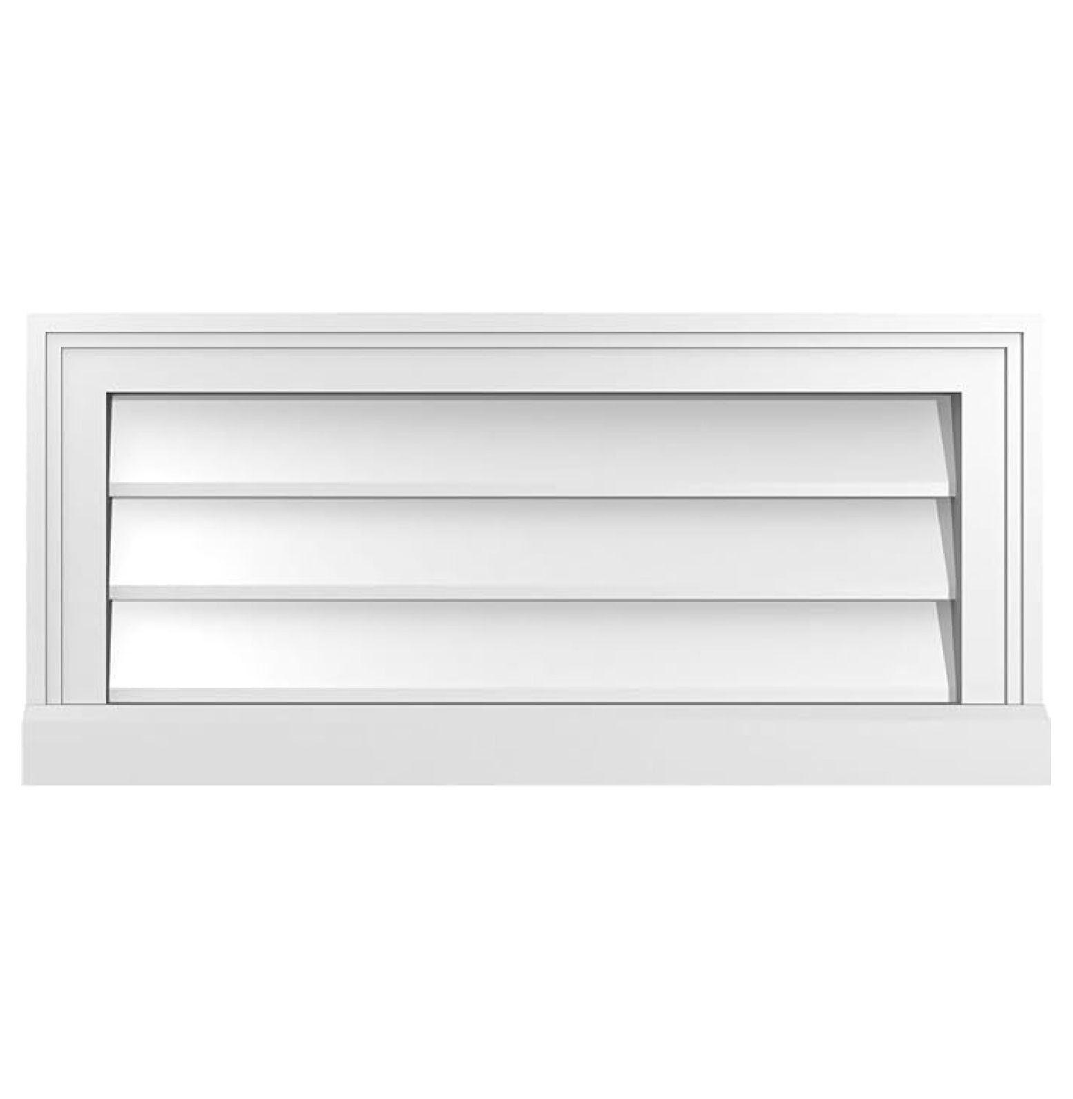 26"W x 12"H Vertical Surface Mount PVC Gable Vent: Non-Functional, w/ 2 ...