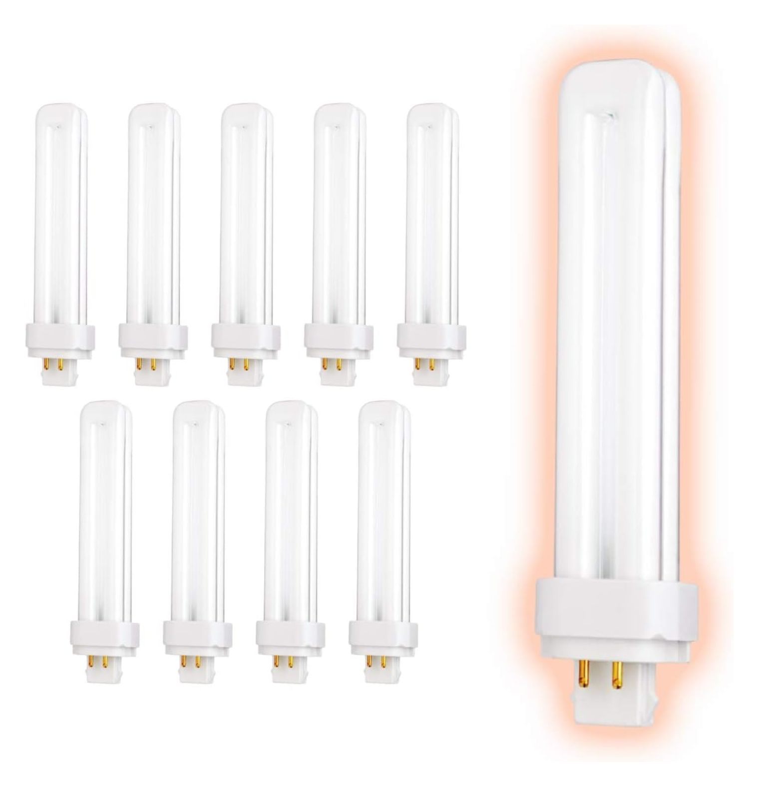 26 Watt CFL Light Bulbs | 4 Pin G24Q-3 Base 3000K Warm White | 26W High Output 1800 Lumens ...